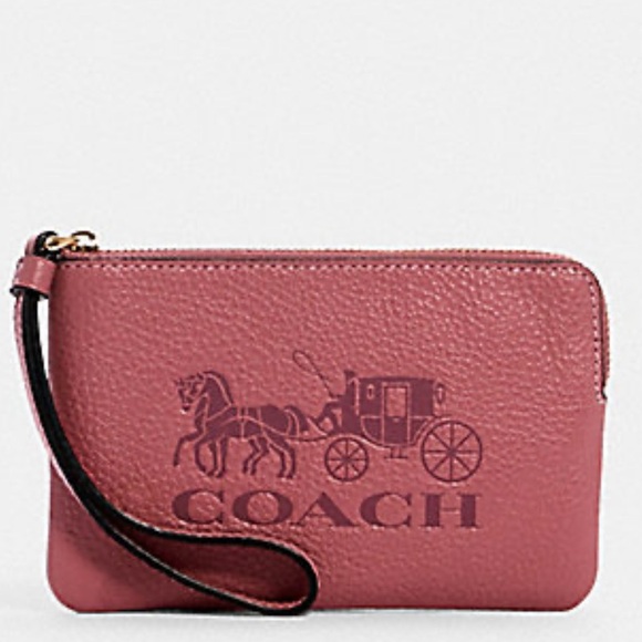 Coach | Bags | Coach Jes Corner Zip Wristlet With Horse And Carriage ...